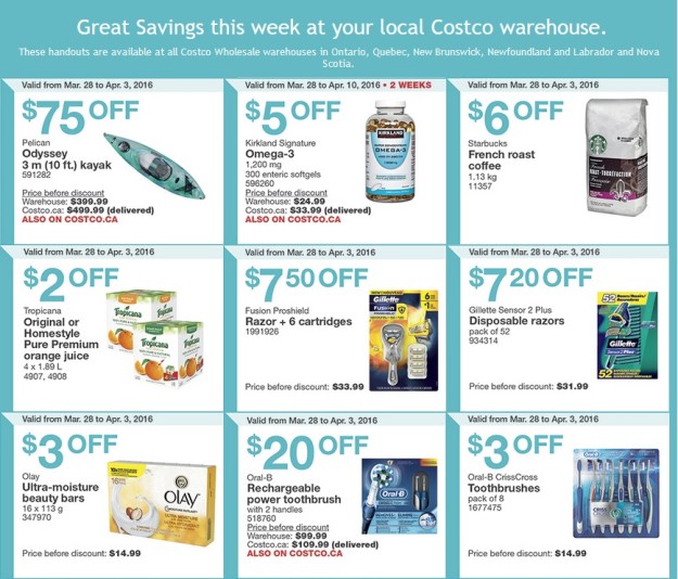 East Costco Sales Items for Mar 28 - Apr 3, 2016 for Ontario, Quebec ...
