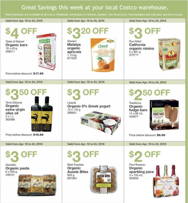 East Costco Sales Items for Apr 18-24, 2016 for Ontario, Quebec, New ...
