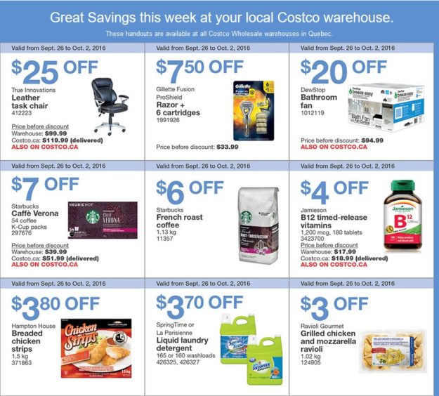 East Costco Sales Items for Sep 26 Oct 2, 2016 for Ontario, Quebec, New ...