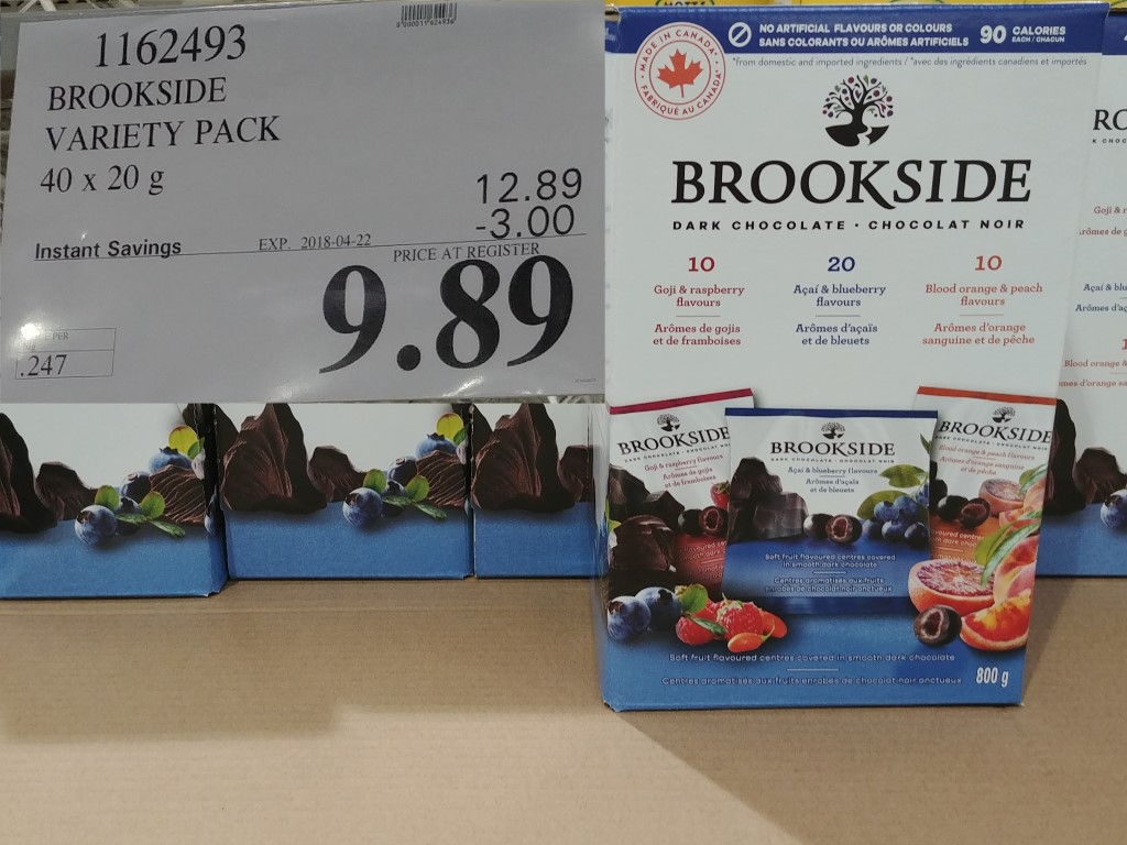 1162493 BROOKSIDE VARIETY PACK 40 X 20 G 3 00 INSTANT SAVINGS EXPIRES ...