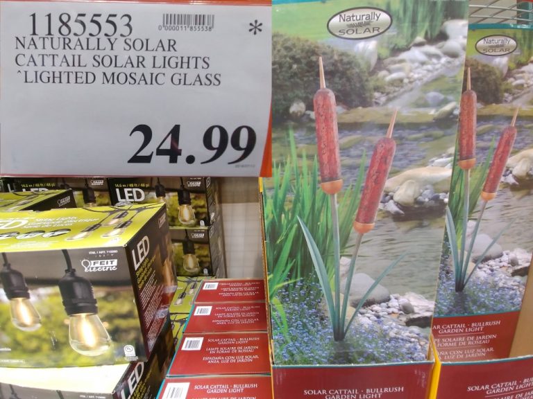 1185553 NATURALLY SOLAR CATTAIL SOLAR LIGHTS LIGHTED MOSAIC GLASS 24 99 ...