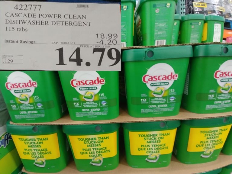 422777 CASCADE POWER CLEAN DISHWASHER DETERGENT 115 TABS 4 20 INSTANT ...