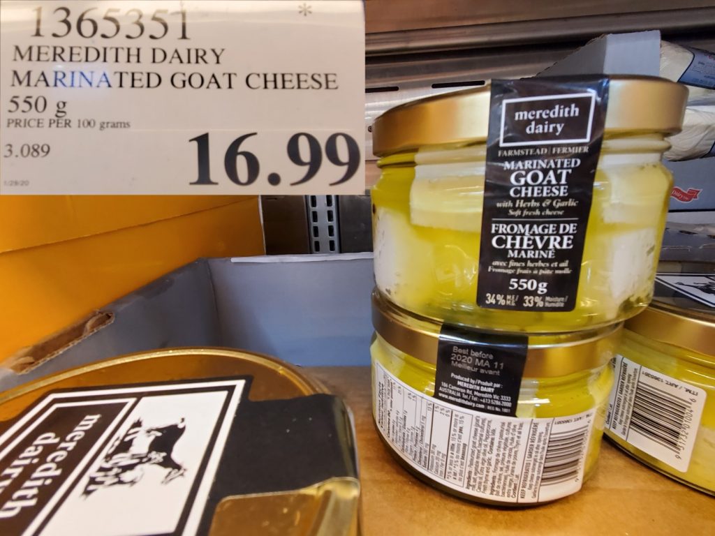 1365351 MEREDITH DAIRY MARINATED GOAT CHEESE 550 G 16 99 - Costco East ...