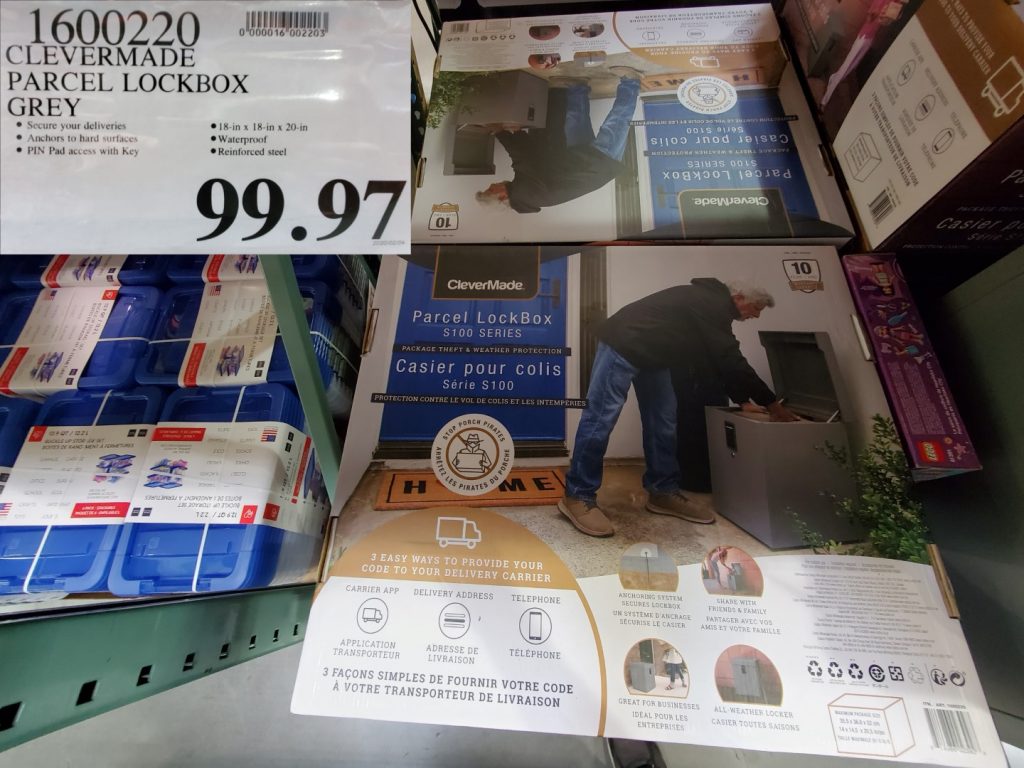 1600220 CLEVERMADE PARCEL LOCKBOX GREY 99 97 - Costco East Fan Blog