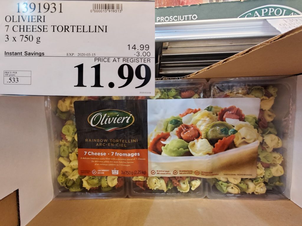 1391931 OLIVIERI 7 CHEESE TORTELLINI 3 x 750 g 3 00 INSTANT SAVINGS ...