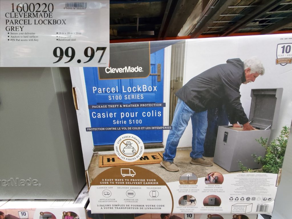 1600220 CLEVERMADE PARCEL LOCKBOX GREY 99 97 - Costco East Fan Blog