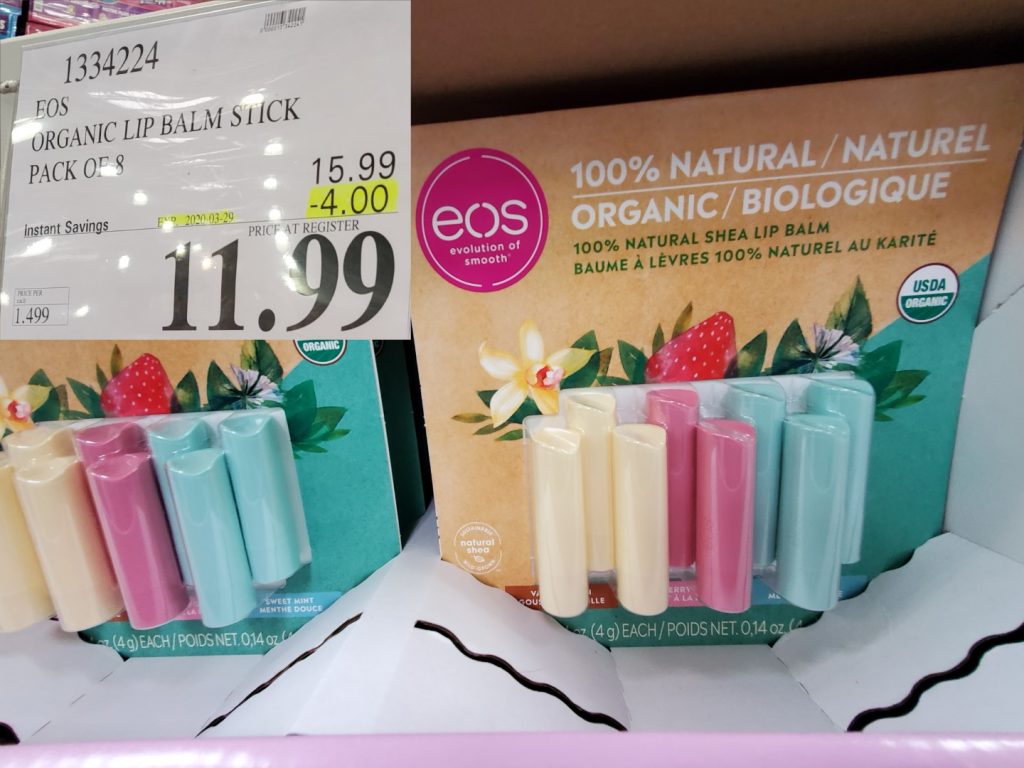 1334224 EOS ORGANIC LIP BALM STICK PACK OF 8 4 00 INSTANT SAVINGS ...