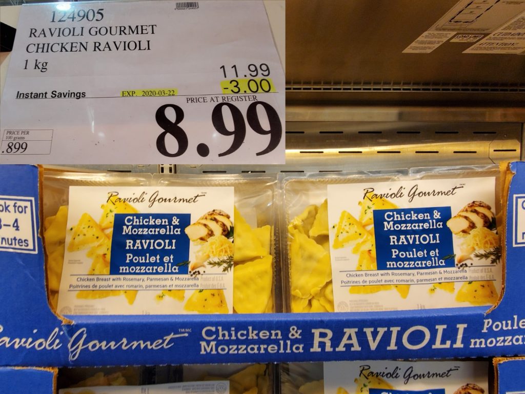 124905 RAVIOLI GOURMET CHICKEN RAVIOLI 1 KG 3 00 INSTANT SAVINGS ...