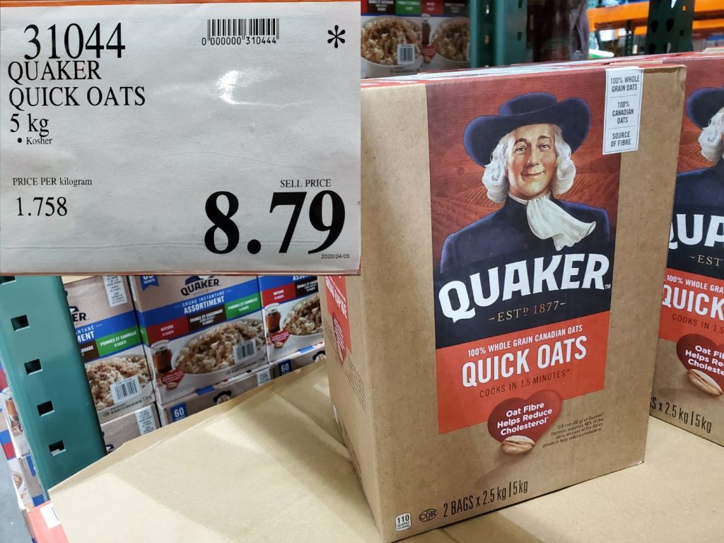 31044 QUAKER QUICK OATS 5 KG 8 79 - Costco East Fan Blog