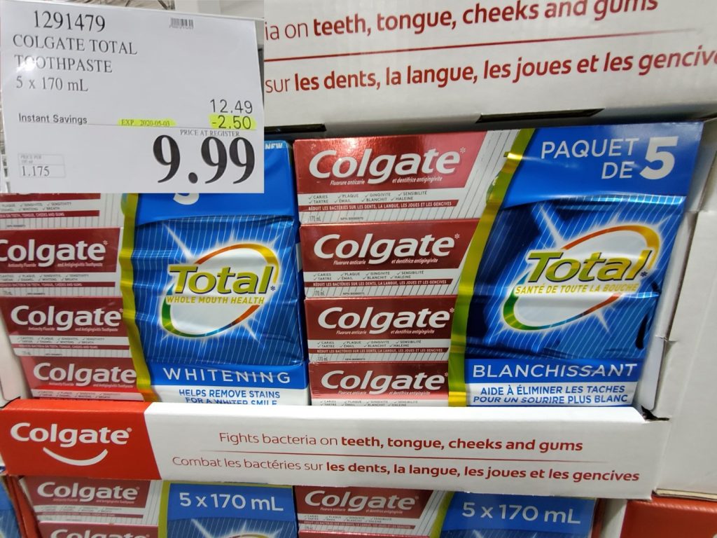 1291479 COLGATE TOTAL TOOTHPASTE 5 x 170 mL 2 50 INSTANT SAVINGS ...