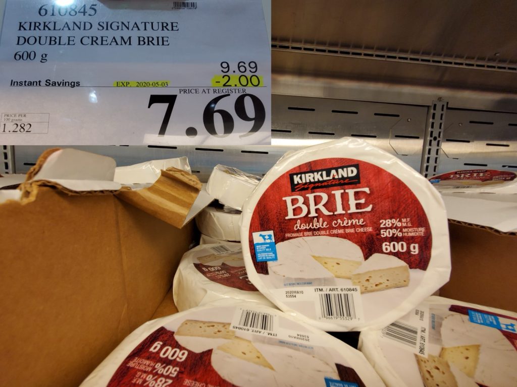 610845 KIRKLAND SIGNATURE DOUBLE CREAM BRIE 600 g 2 00 INSTANT SAVINGS ...