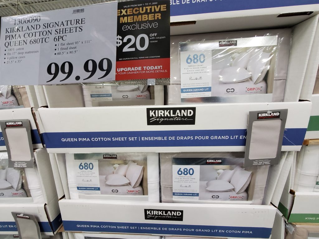 1306090 KIRKLAND SIGNATURE PIMA COTTON SHEETS QUEEN 680TC 6PC 99 99 ...