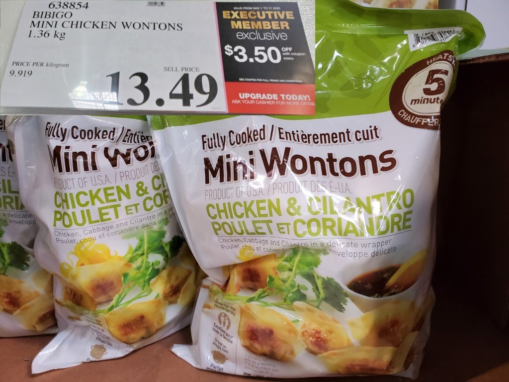 638854 BIBIGO MINI CHICKEN WONTONS 1 36 KG 13 49 - Costco East Fan Blog