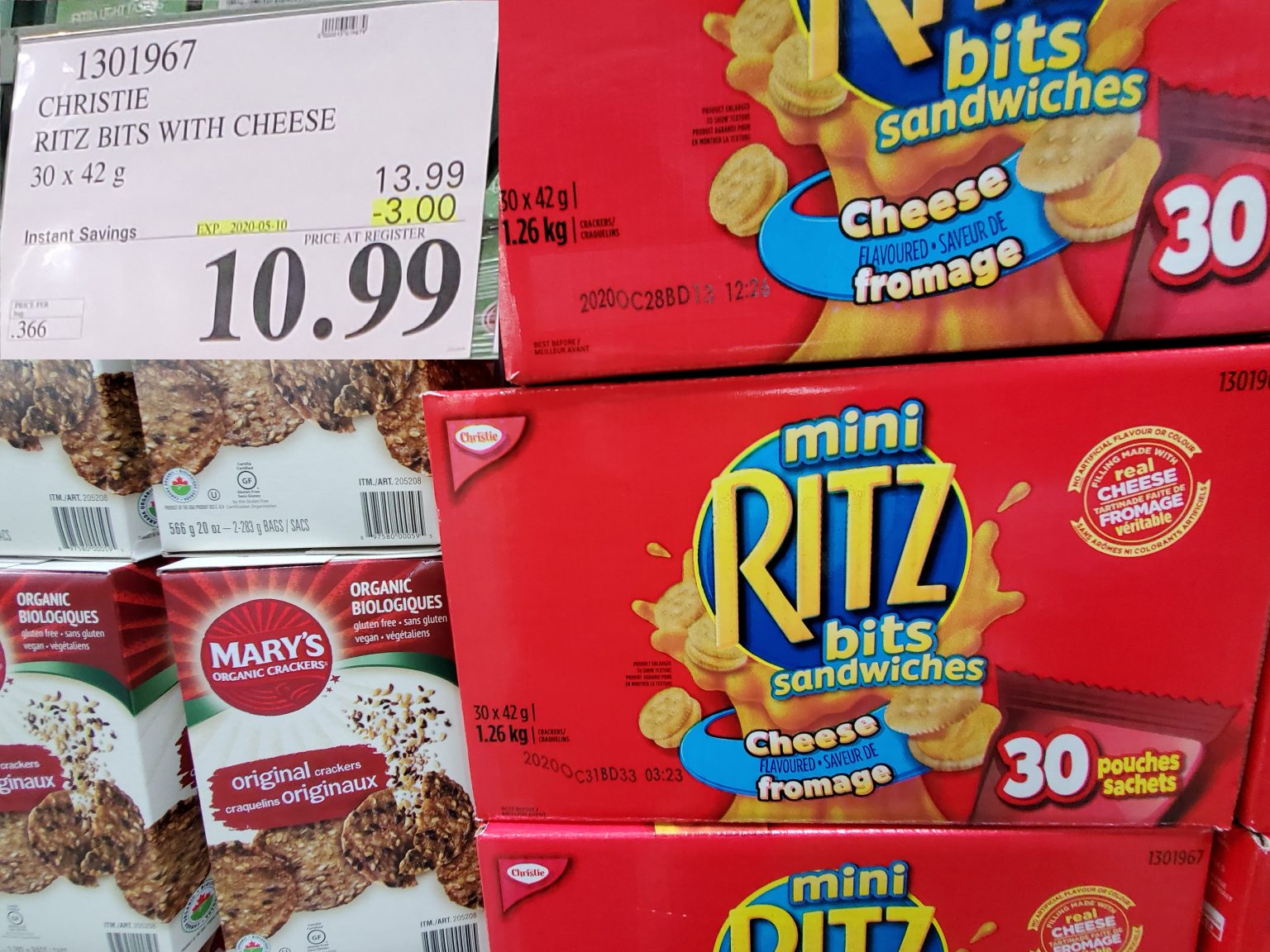 1301967 CHRISTIE RITZ BITS WITH CHEESE 30 x 42 g 3 00 INSTANT SAVINGS ...