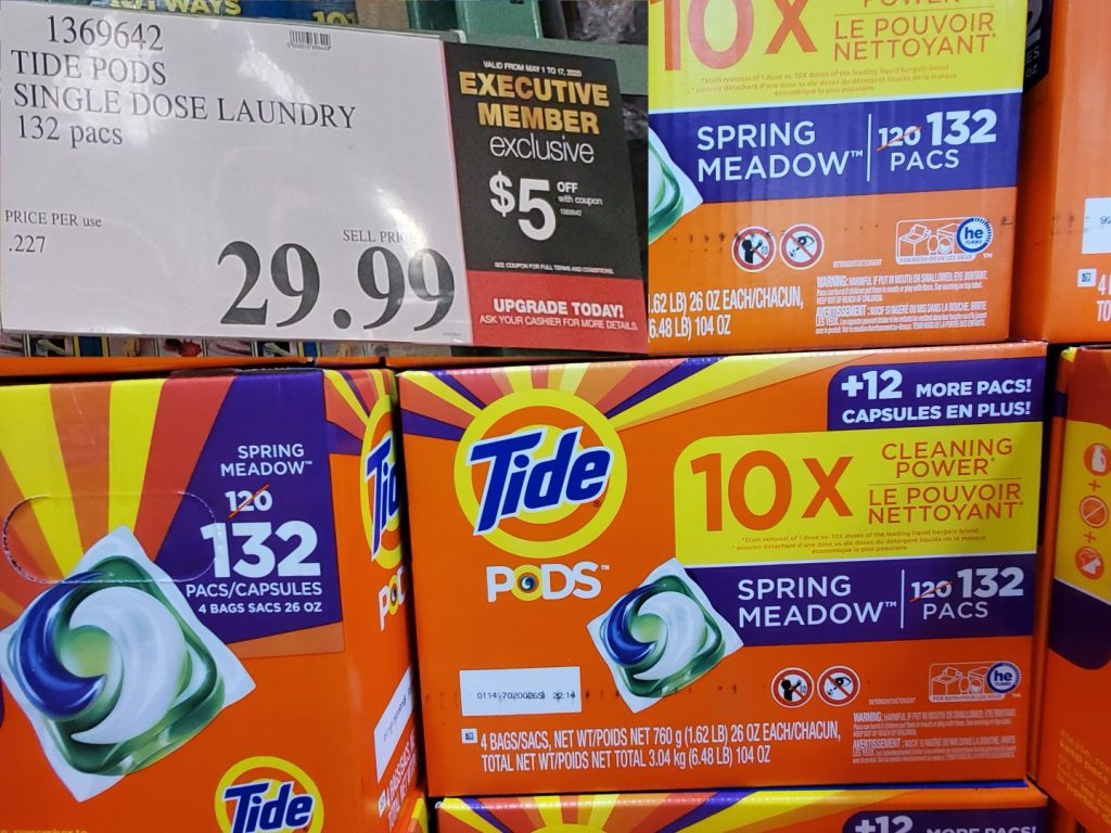 1369642 TIDE PODS SINGLE DOSE LAUNDRY 132 PACS 29 99 - Costco East Fan Blog