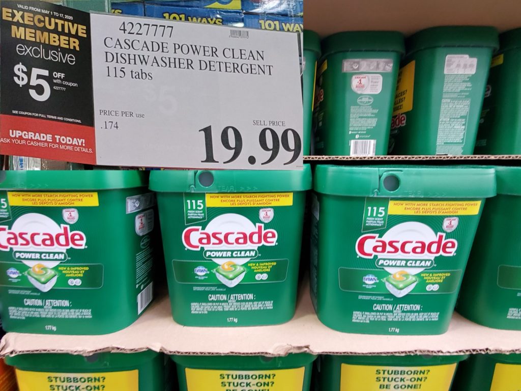 4227777 CASCADE POWER CLEAN DISHWASHER DETERGENT 115 tabs 19 99 ...