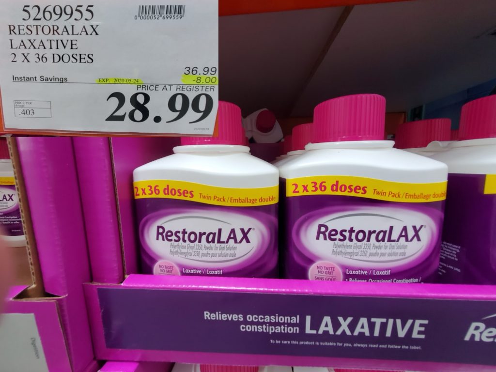 5269955 RESTORALAX LAXATIVE 2 X 36 DOSES 8 00 INSTANT SAVINGS EXPIRES ...
