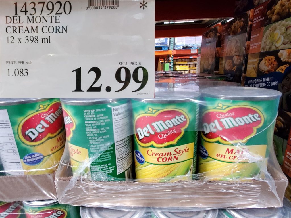 1437920 DEL MONTE CREAM CORN 12 X 398 ML 12 99 - Costco East Fan Blog