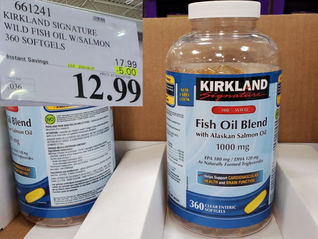 661241 KIRKLAND SIGNATURE WILD FISH OIL W SALMON 360 SOFTGELS 5 00 ...