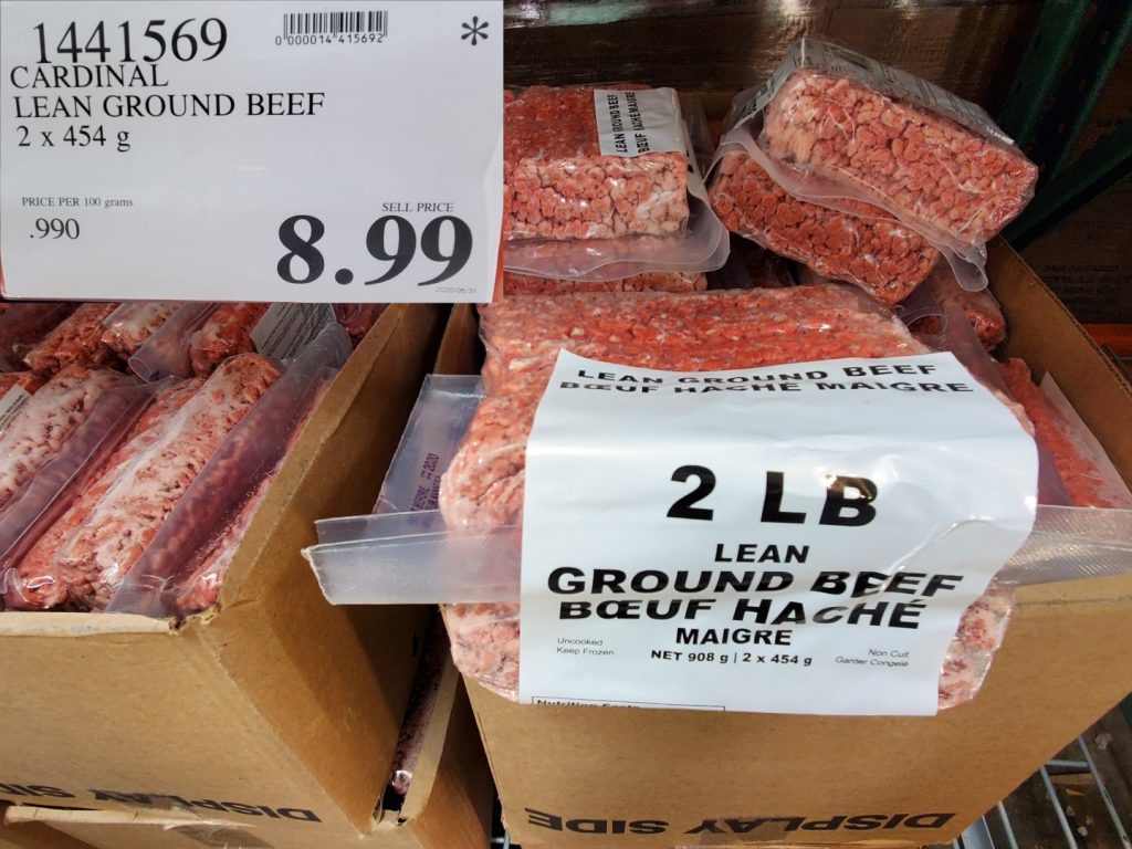 1441569 CARDINAL LEAN GROUND BEEF 2 X 454 G 8 99 - Costco East Fan Blog