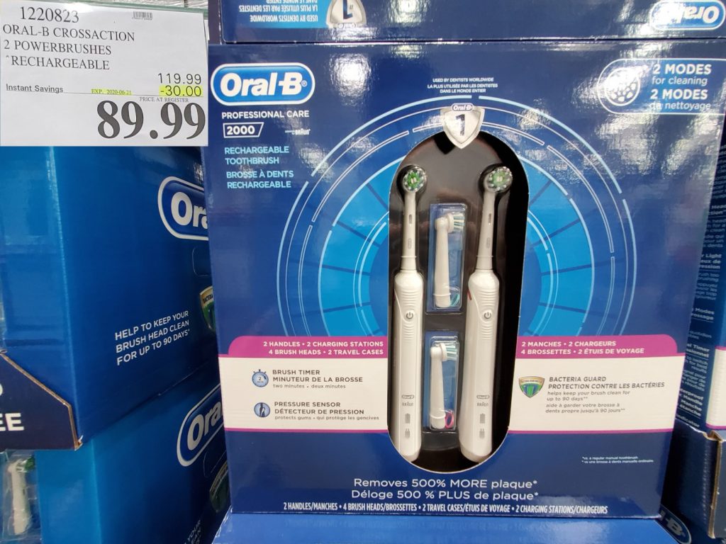 1220823 ORAL B CROSSACTION 2 POWERBRUSHES RECHARGEABLE 30 00 INSTANT ...