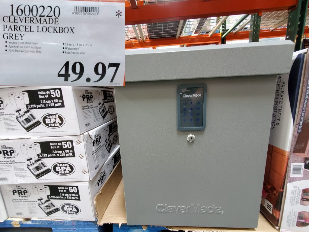 1600220 CLEVERMADE PARCEL LOCKBOX GREY 49 97 - Costco East Fan Blog