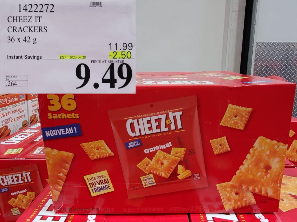 1422272 CHEEZ IT CRACKERS 36 x 42 g 2 50 INSTANT SAVINGS EXPIRES ON ...