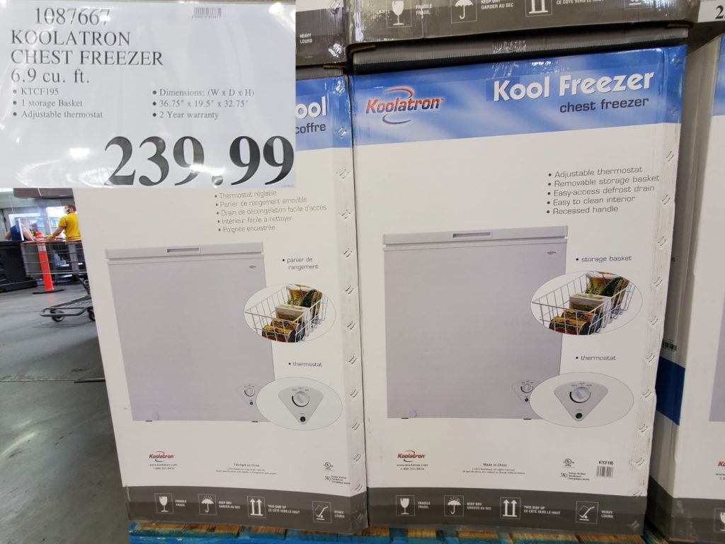1087667 KOOLATRON CHEST FREEZER 6 9 CU FT 239 99 - Costco East Fan Blog