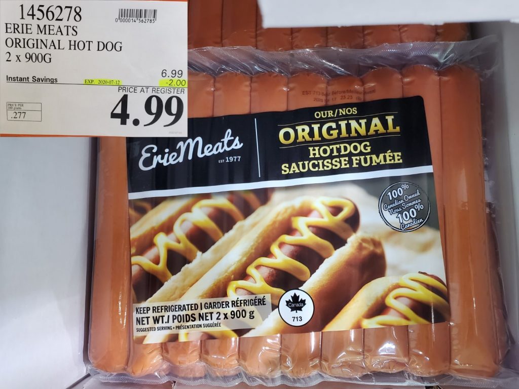 1456278 ERIE MEATS ORIGINAL HOT DOG 2 X 900G 2 00 INSTANT SAVINGS EXPIRES ON 2020 07 12 4 99 ...