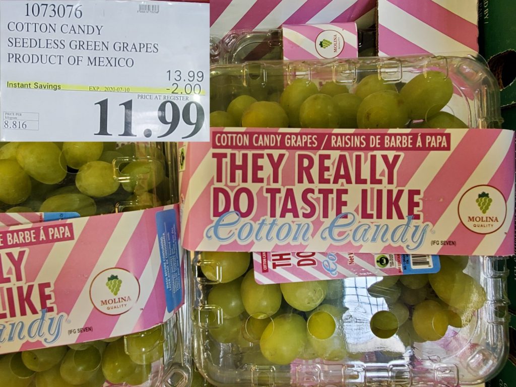 1073076 COTTON CANDY SEEDLESS GREEN GRAPES PRODUCT OF MEXICO 2 00 ...