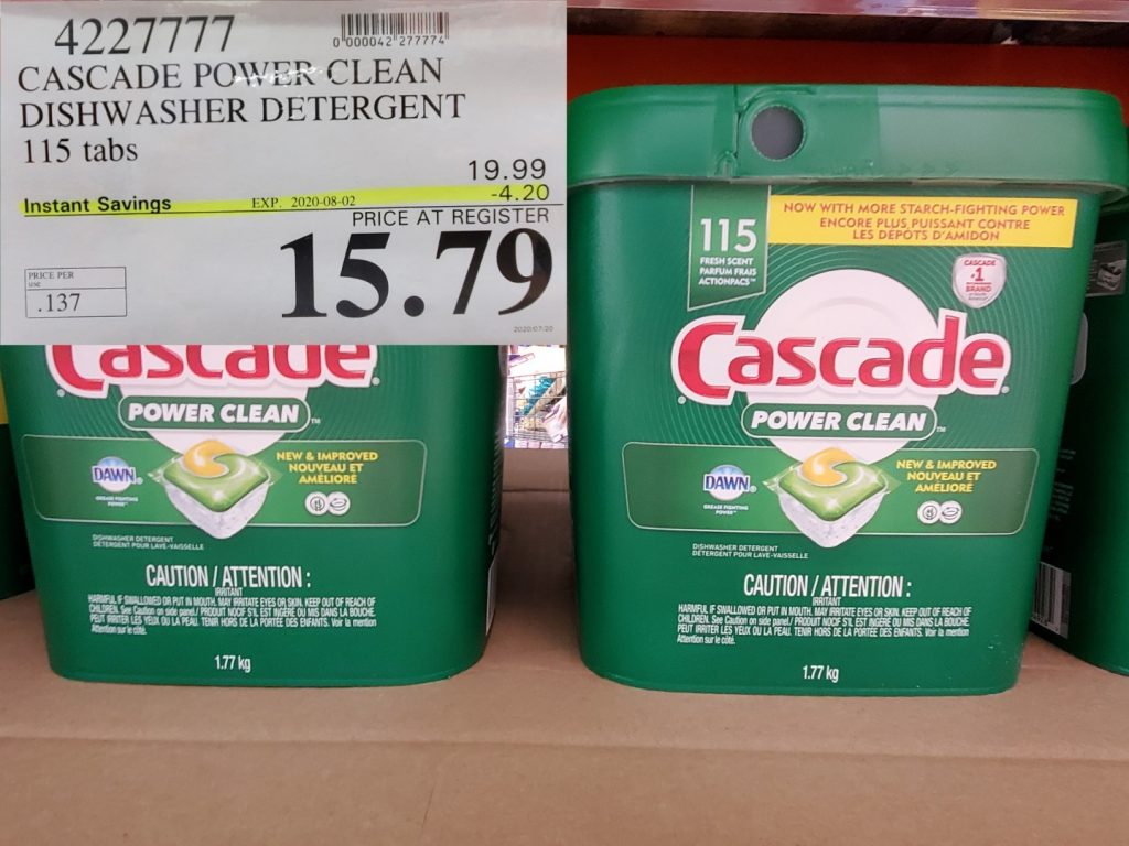 4227777 CASCADE POWER CLEAN DISHWASHER DETERGENT 115 tabs 4 20 INSTANT ...
