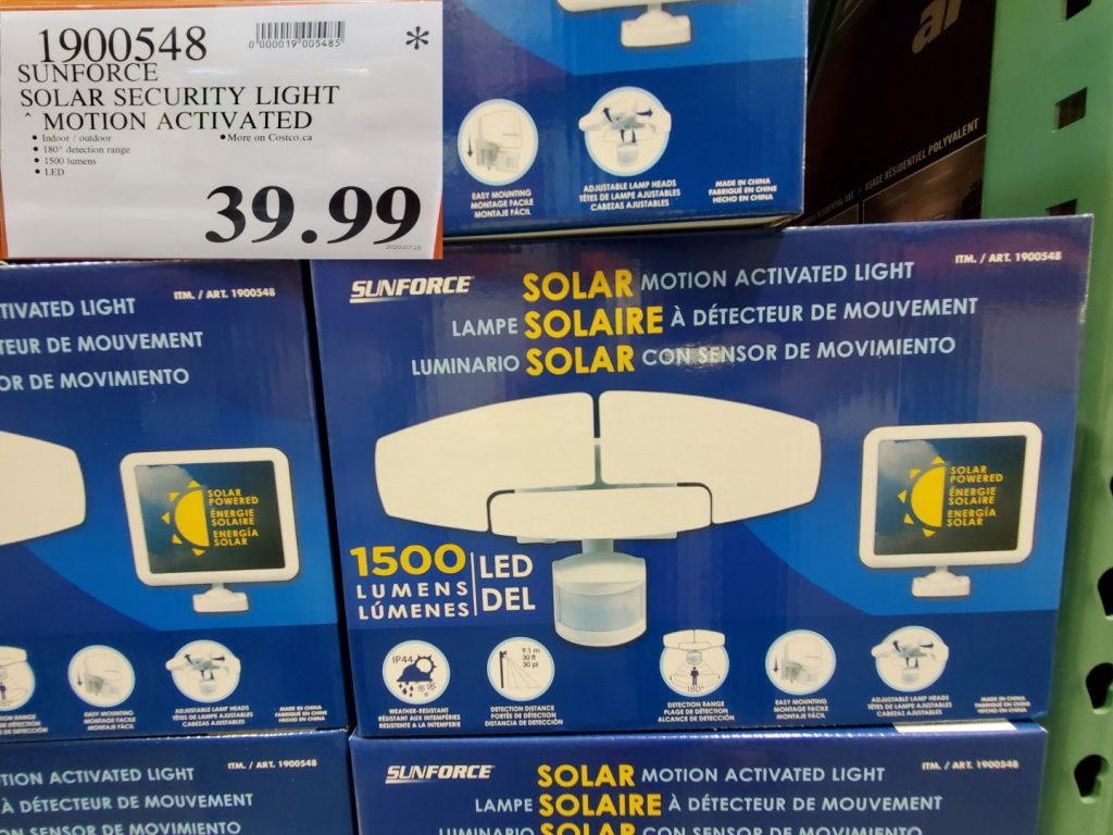 1900548 SUNFORCE SOLAR SECURITY LIGHT MOTION ACTIVATED 39 99 - Costco ...