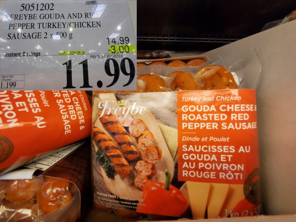 5051202 FREYBE GOUDA AND RED PEPPER TURKEY CHICKEN SAUSAGE 2 X 500 G 3 ...