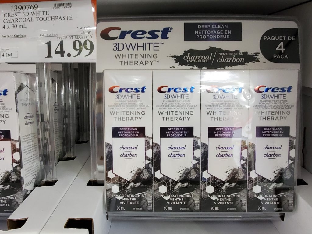 1390769 CREST 3D WHITE CHARCOAL TOOTHPASTE 4 x 90 mL 4 00 INSTANT ...