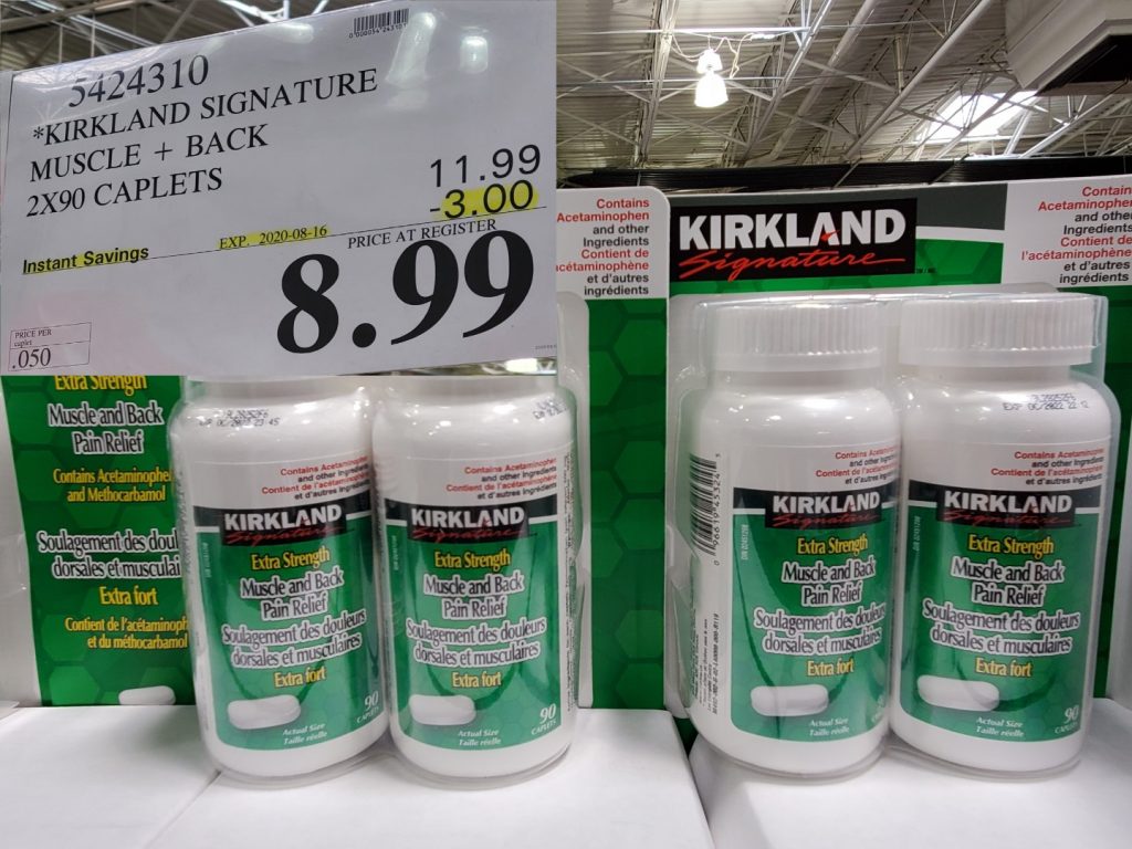 5424310 KIRKLAND SIGNATURE MUSCLE BACK 2 X 90 CAPLETS 3 00 INSTANT ...
