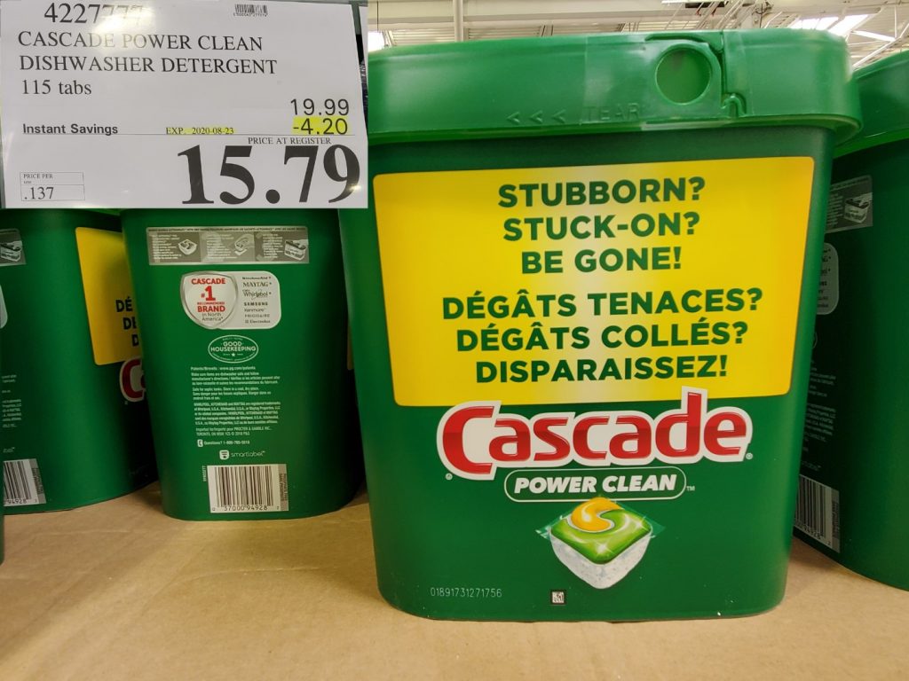 4227777 CASCADE POWER CLEAN DISHWASHER DETERGENT 115 tabs 4 20 INSTANT ...