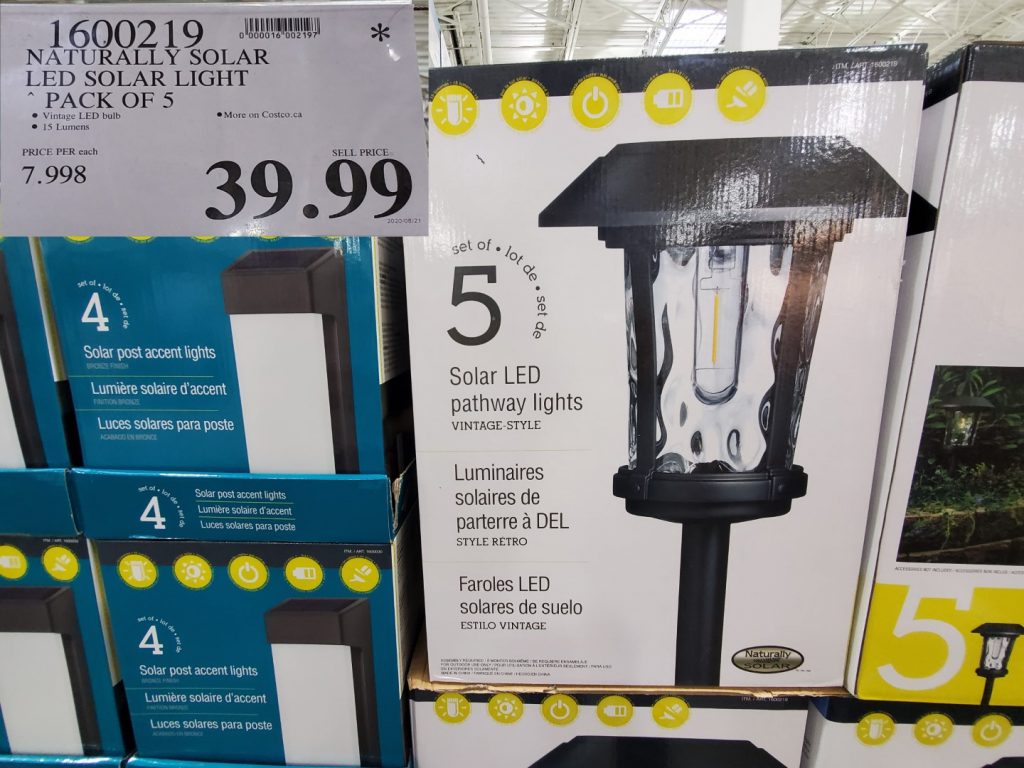 1600219 NATURALLY SOLAR LED SOLAR LIGHT PACK OF 5 39 99 - Costco East ...