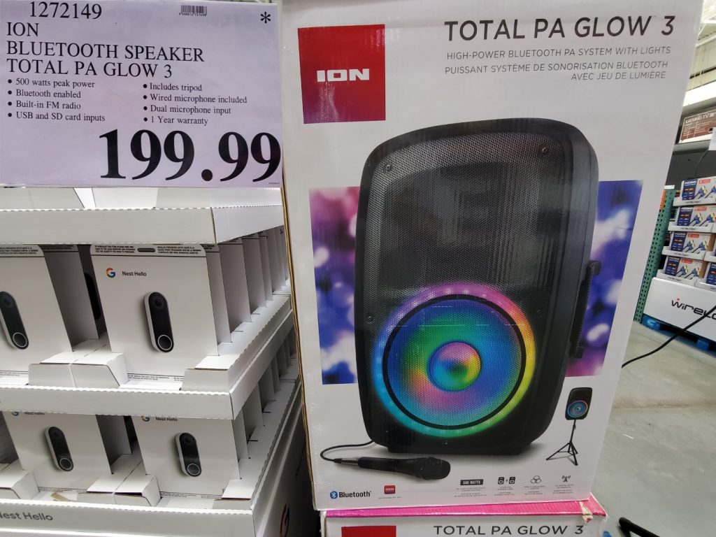1272149 ION BLUETOOTH SPEAKER TOTAL PA GLOW 3 199 99 - Costco East Fan Blog