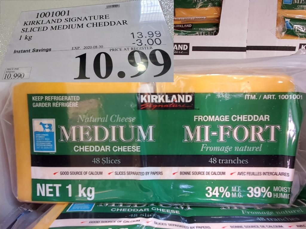 1001001 KIRKLAND SIGNATURE SLICED MEDIUM CHEDDAR 1 KG 3 00 INSTANT ...