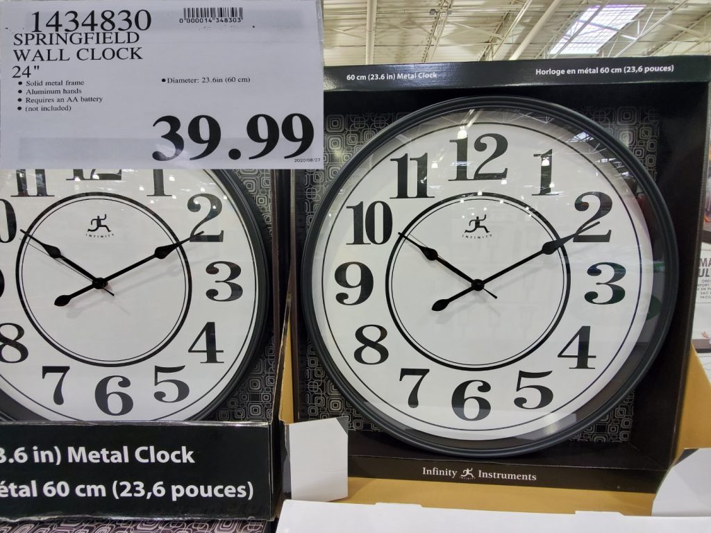 1434830 SPRINGFIELD WALL CLOCK 24 39 99 - Costco East Fan Blog