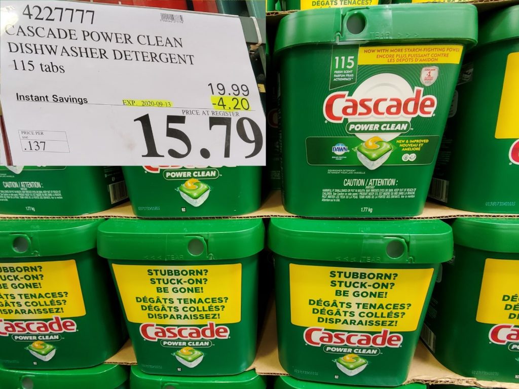 4227777 CASCADE POWER CLEAN DISHWASHER DETERGENT 115 tabs 4 20 INSTANT ...