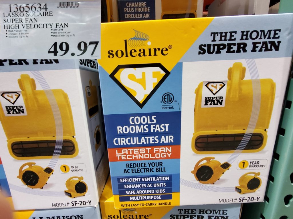 1365634 LASKO SOLAIRE SUPER FAN HIGH VELOCITY FAN 49 97 - Costco East ...