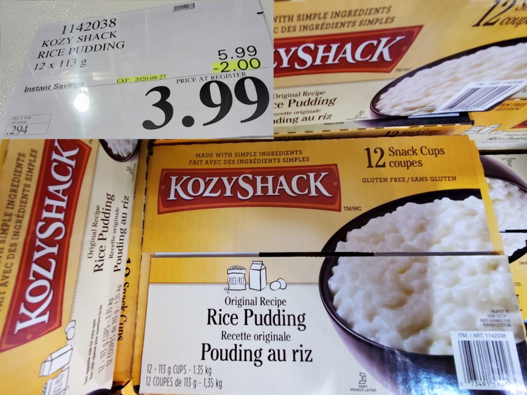 1142038 KOZY SHACK RICE PUDDING 12 x 113G 2 00 INSTANT SAVINGS EXPIRES ...
