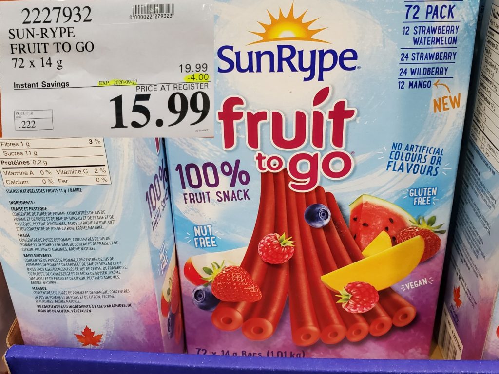 2227932 SUN RYPE FRUIT TO GO 72 X 14G 4 00 INSTANT SAVINGS EXPIRES ON ...