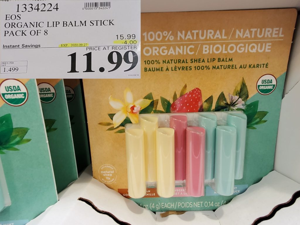 1334224 EOS ORGANIC LIP BALM STICK PACK OF 8 4 00 INSTANT SAVINGS ...