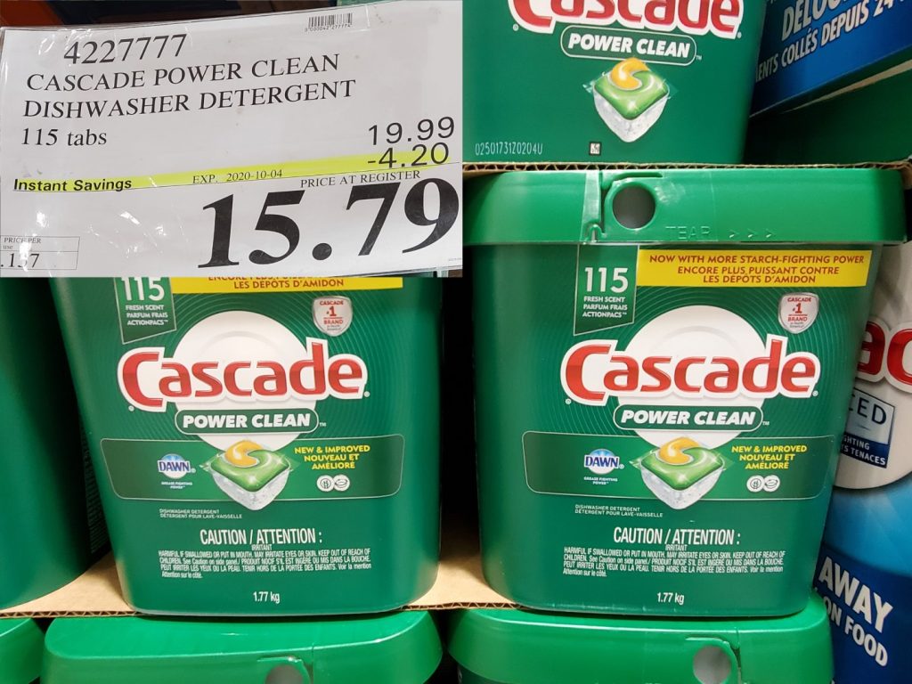 4227777 CASCADE POWER CLEAN DISHWASHER DETERGENT 115 tabs 4 20 INSTANT ...