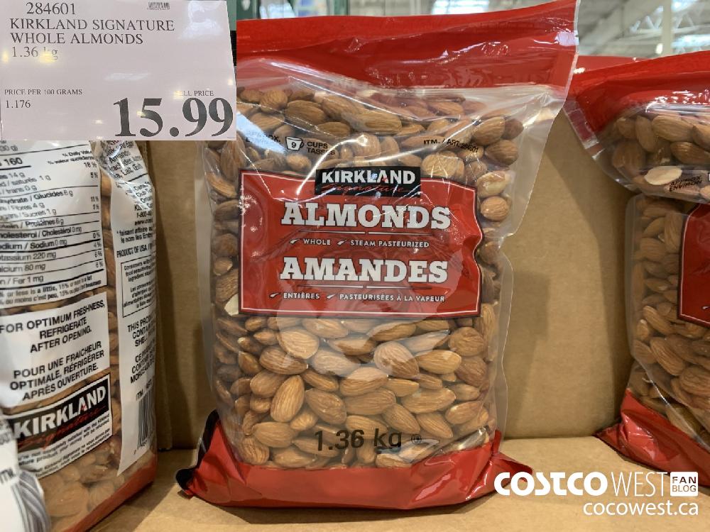 284601 KIRKLAND SIGNATURE WHOLE ALMONDS 1 36 KG 15 99 - Costco East Fan ...