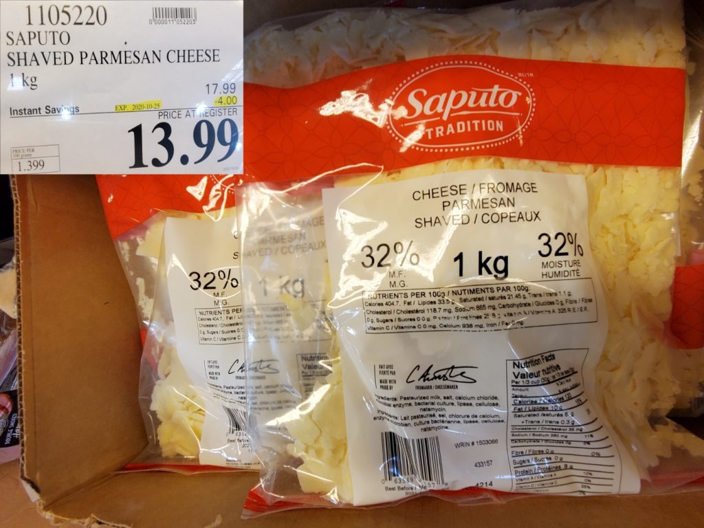 1105220 SAPUTO SHAVED PARMESAN CHEESE 1KG 4 00 INSTANT SAVINGS EXPIRES ...