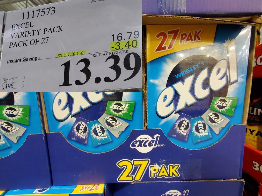 1117573 EXCEL VARIETY PACK PACK OF 27 3 40 INSTANT SAVINGS EXPIRES ON ...