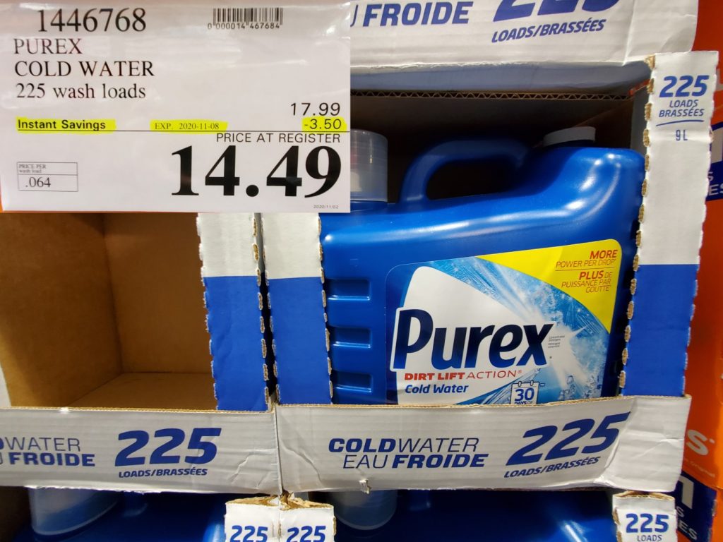 1446768 PUREX COLD WATER DETERGENT 225 WASH LOADS 3 50 INSTANT SAVINGS ...
